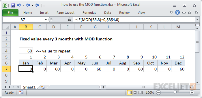 How to use the MOD function to repeat values - KINGEXCEL.INFO